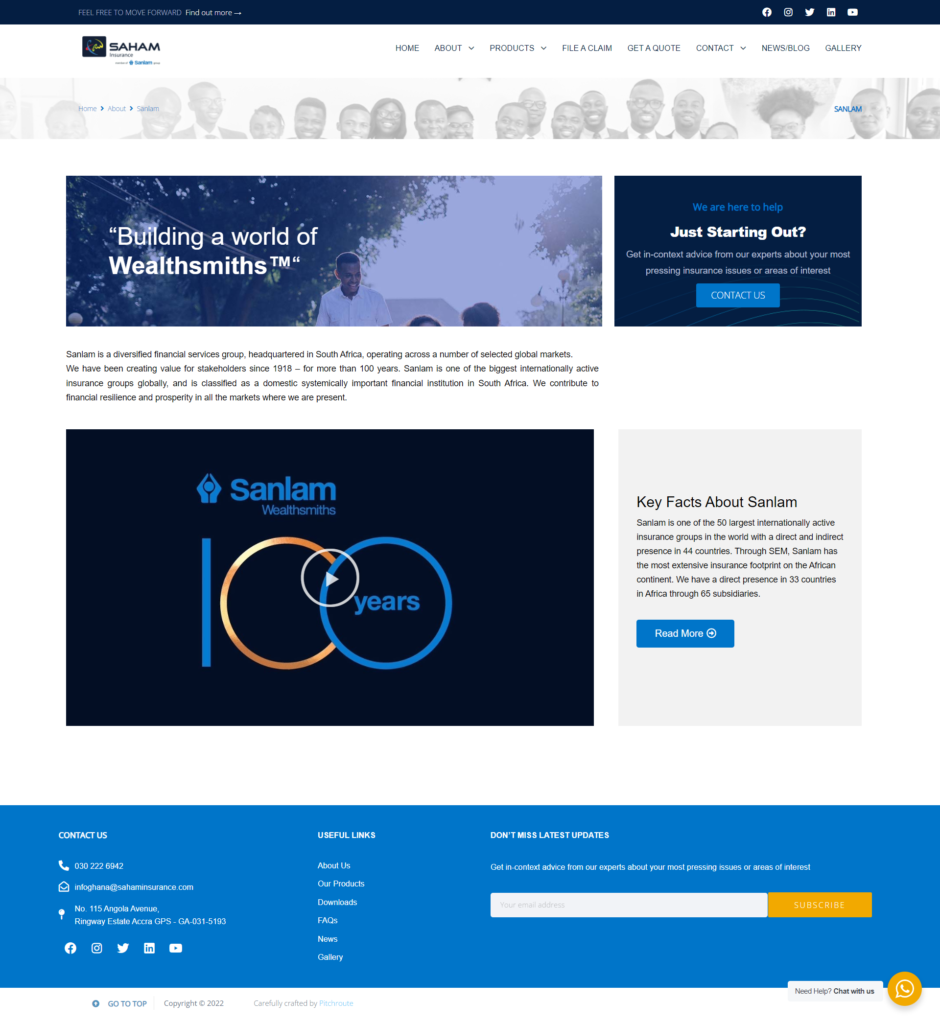 Saham Insurance Ghana – Pitchroute Technologies